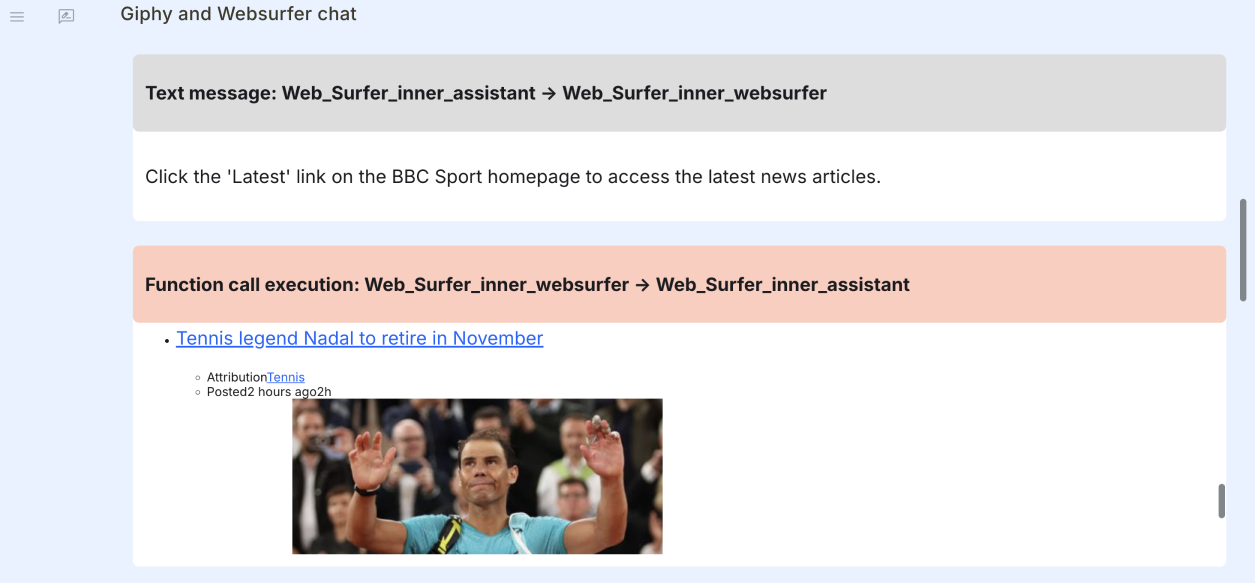Giphy API & WebSurfer - Turbo AI